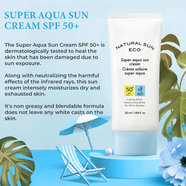 Natural Sun Eco Super Aqua Sun Cream SPF50+ PA+++ | The Face Shop ...